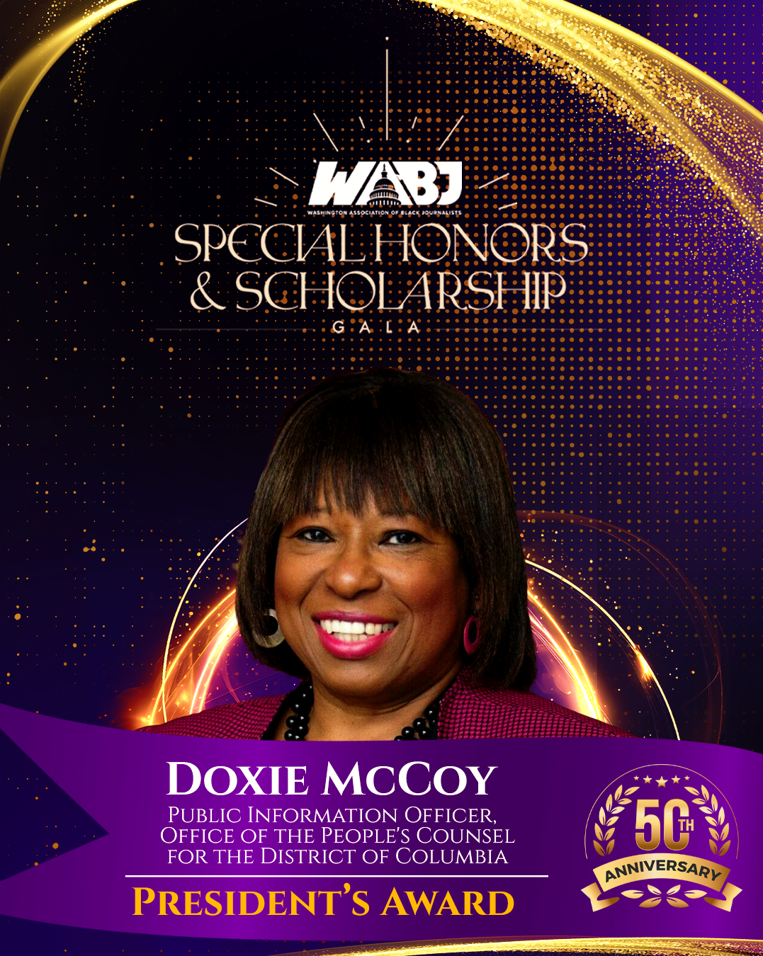 Doxie McCoy Named 2025 WABJ President's Award Recipient - Washington ...